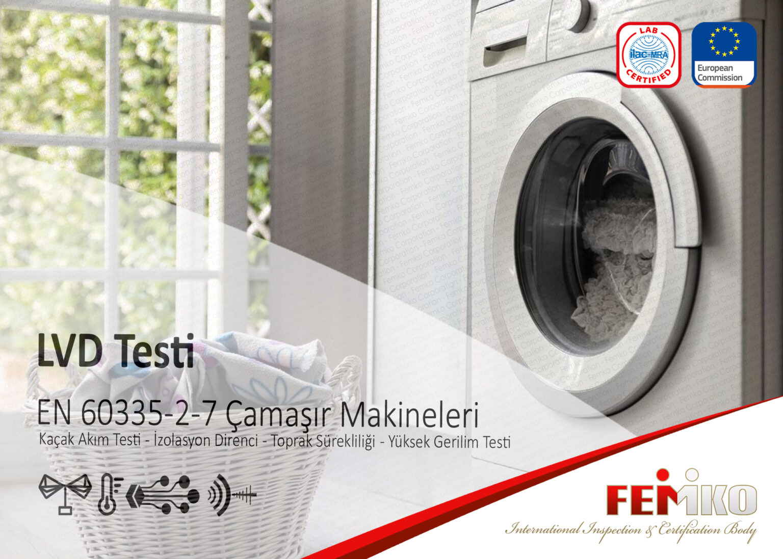 EN IEC 60335-2-7 Çamaşır Makinesi LVD Testi | Femko